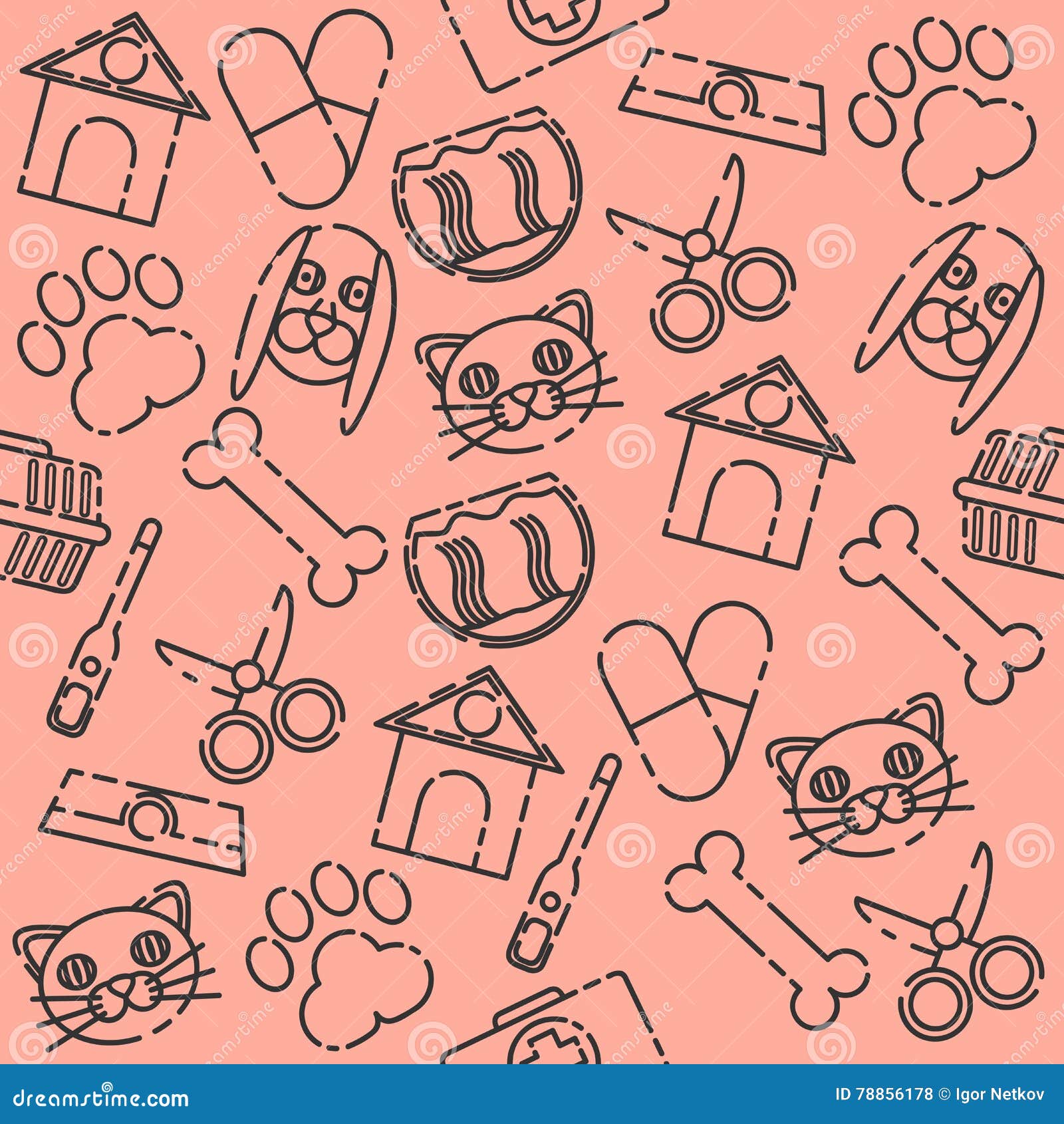 Veterinary Pharmacy Pattern Stock Vector - Illustration of creative ...