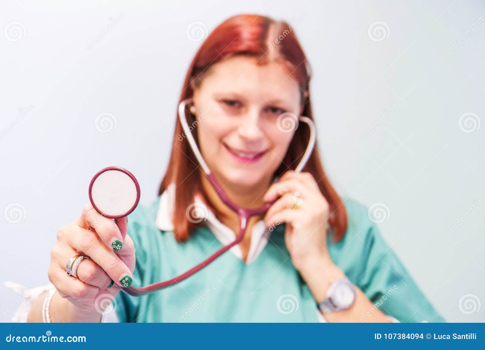 Veterinary with the Stethoscope in the Clinic Stock Photo - Image of ...