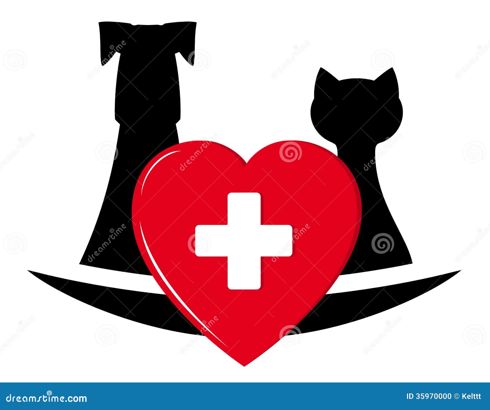 Veterinary Symbol with Pets and Heart Stock Vector - Illustration of ...