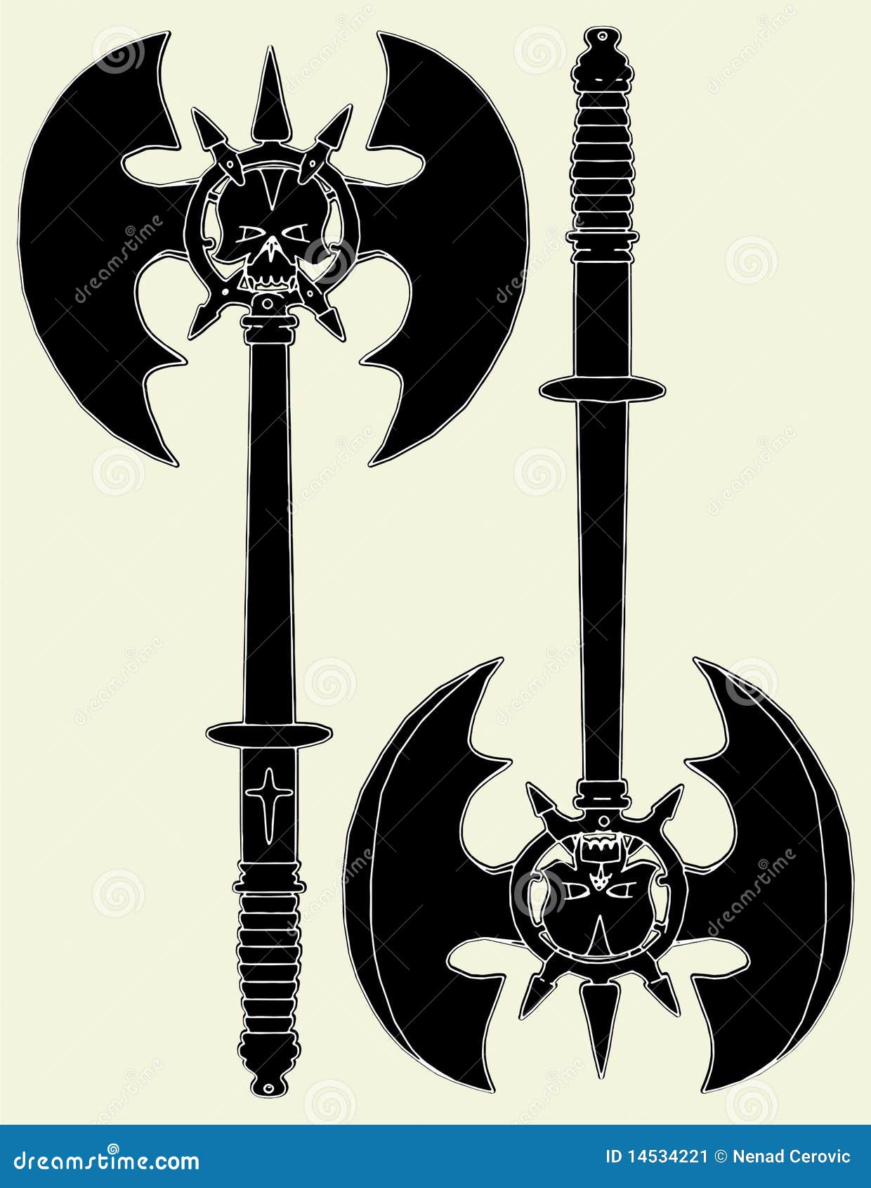 Vetor 02 Do Machado Da Batalha Ilustração do Vetor - Ilustração de ...