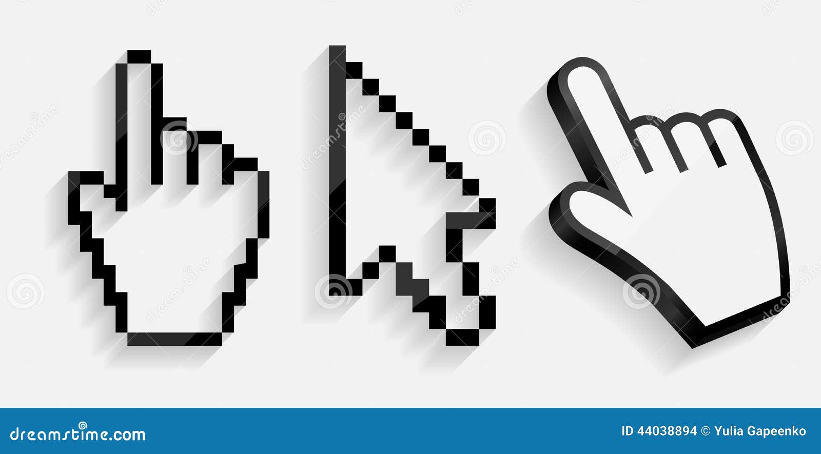 Vetor Ajustado Da Mão Do Rato E Do Cursor Da Seta Ilustração do Vetor ...