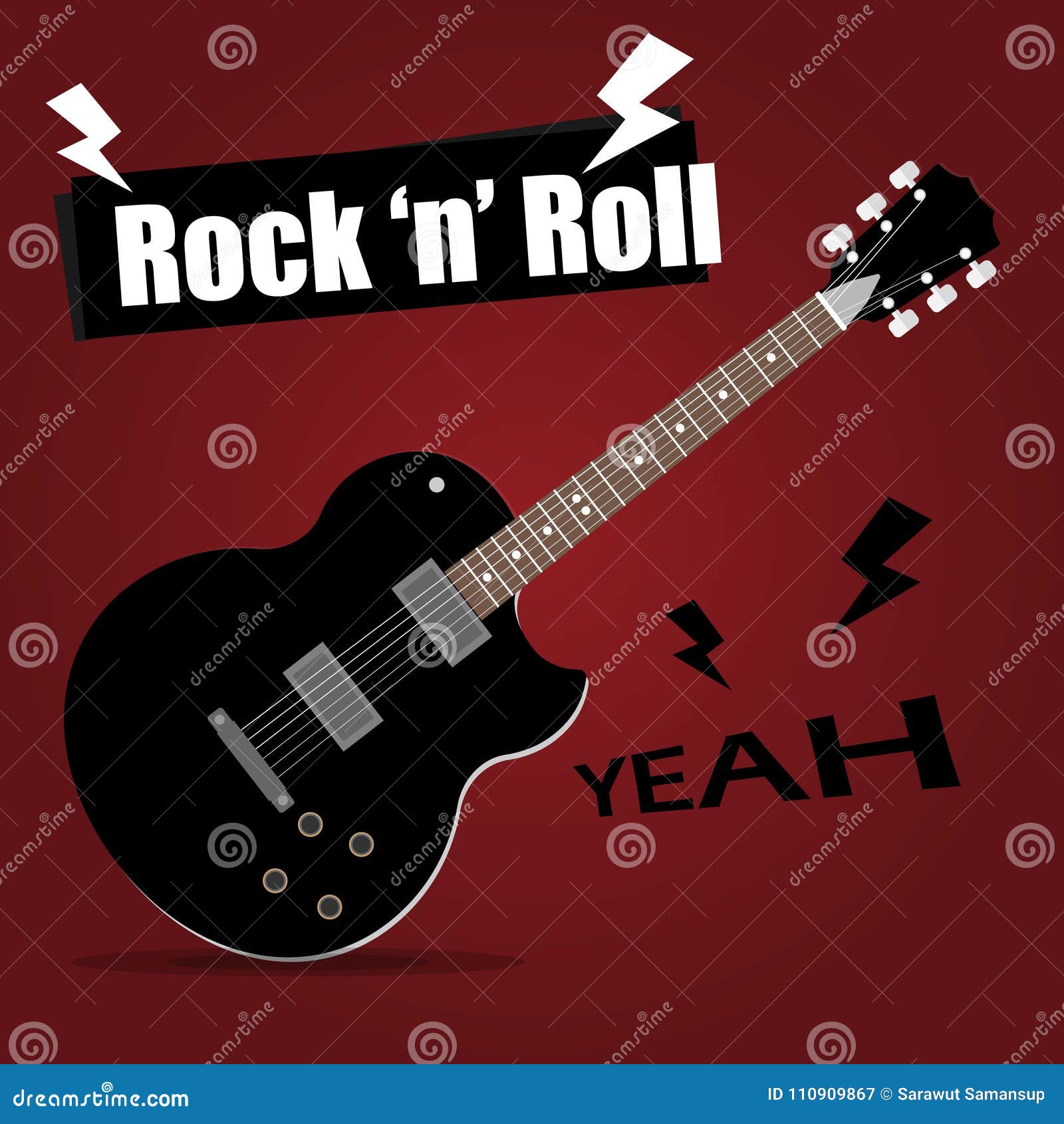 Vetor Bonde Do Rock and Roll Da Guitarra Ilustração do Vetor ...