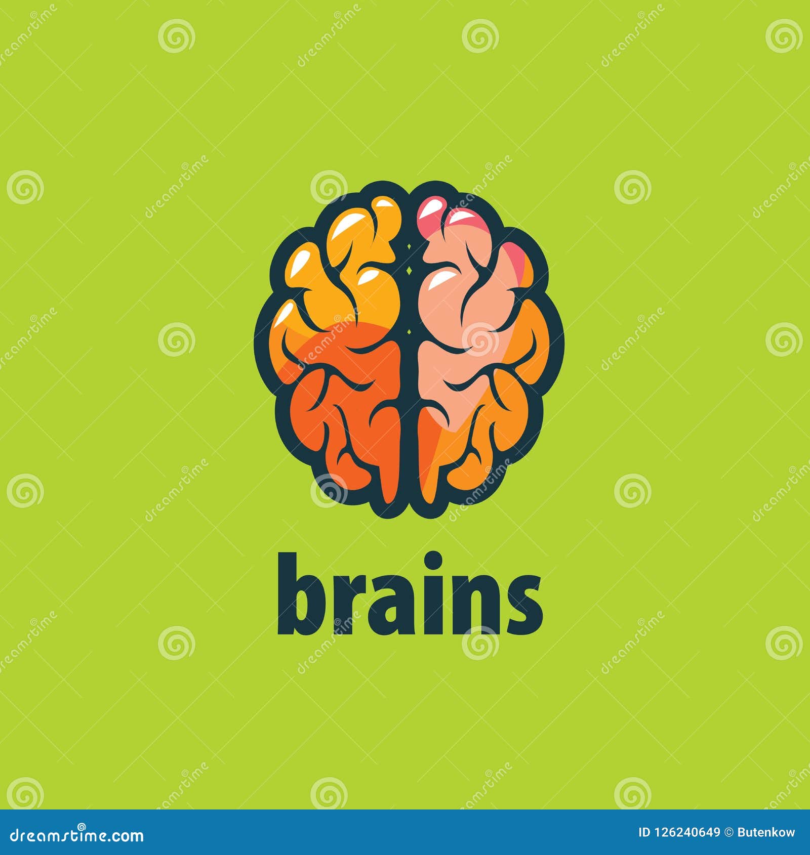 Vetor Brain Logo ilustração do vetor. Ilustração de conceito - 126240649