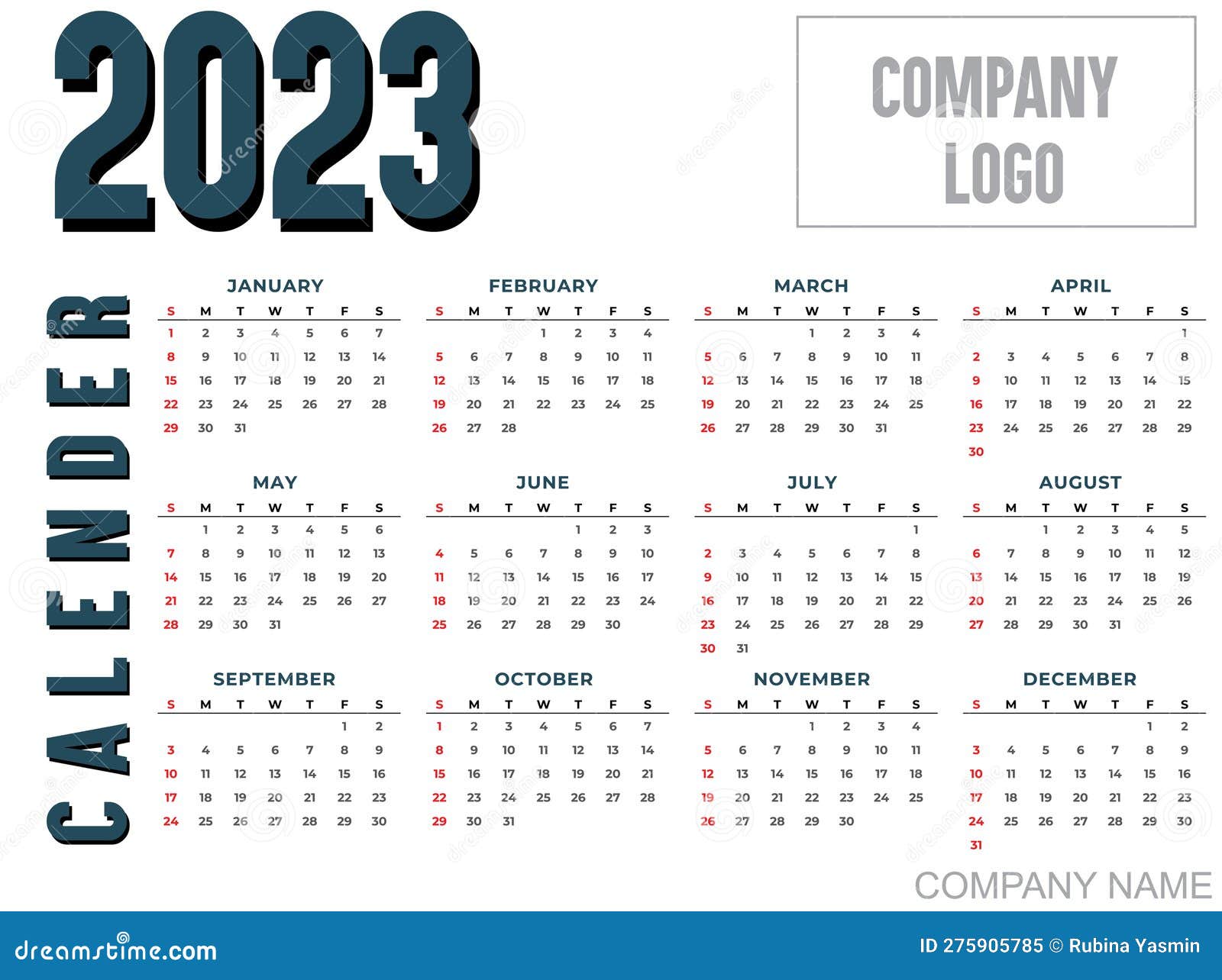 Vetor Calender De Parede De 2023 Ilustração do Vetor - Ilustração de ...