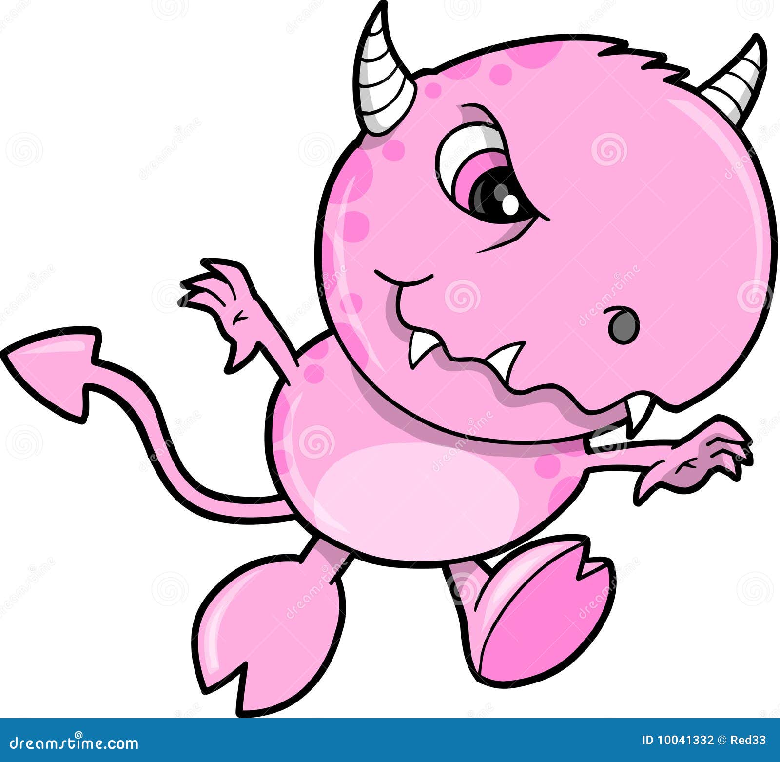 Vetor Cor-de-rosa Bonito Do Monstro Ilustração do Vetor - Ilustração de ...