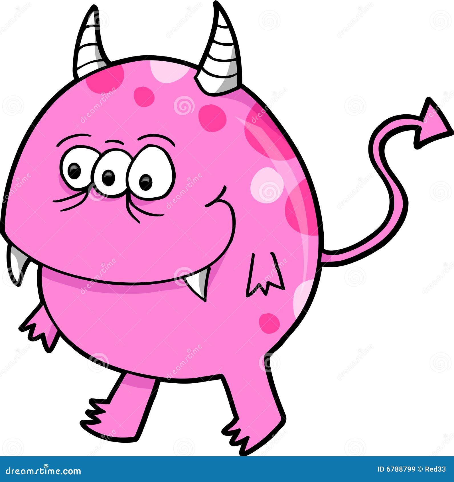 Vetor Cor-de-rosa Do Monstro Do Diabo Ilustração do Vetor - Ilustração ...