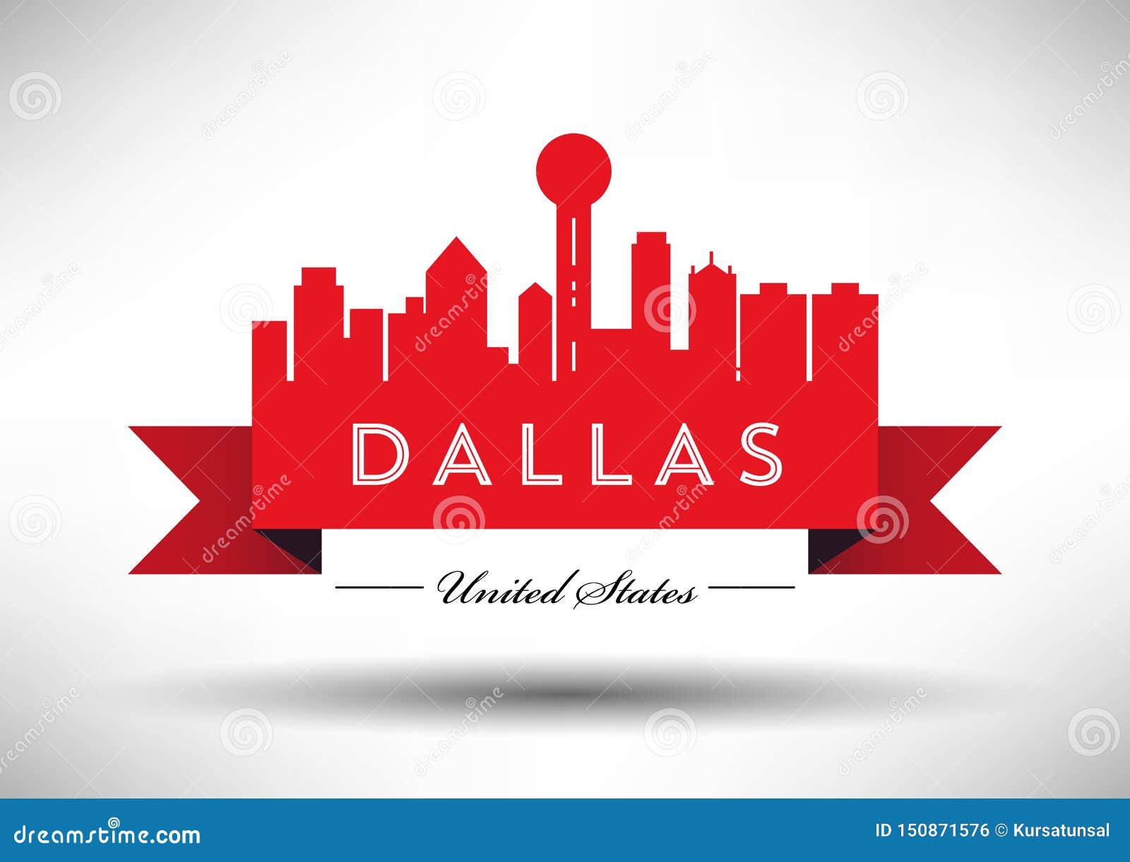 Vetor Dallas City Skyline Design Ilustração do Vetor - Ilustração de ...
