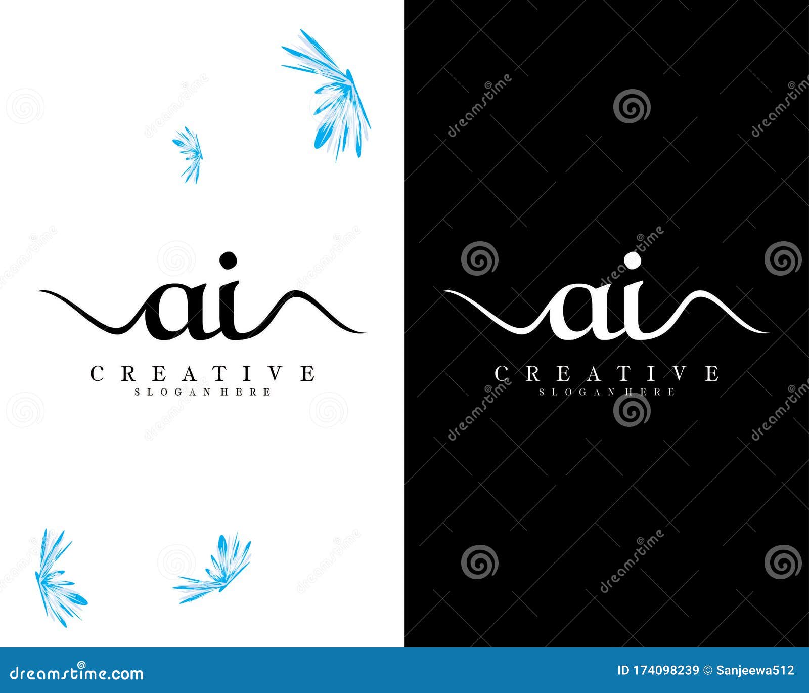 Vetor De Design Do Logotipo De Escrita Manual Da Aiia Ilustração do ...