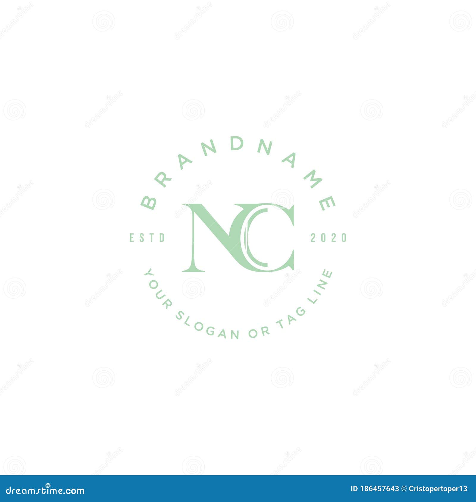 Vetor De Design De Logotipo Nc De Letra Ilustração do Vetor ...