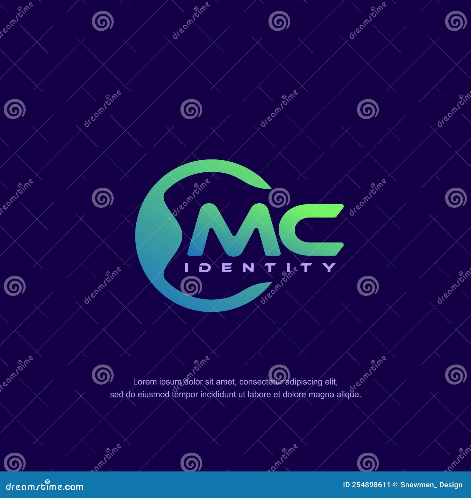 Vetor De Modelo De Logotipo De Linha Circular De Letra Inicial Mc Com ...