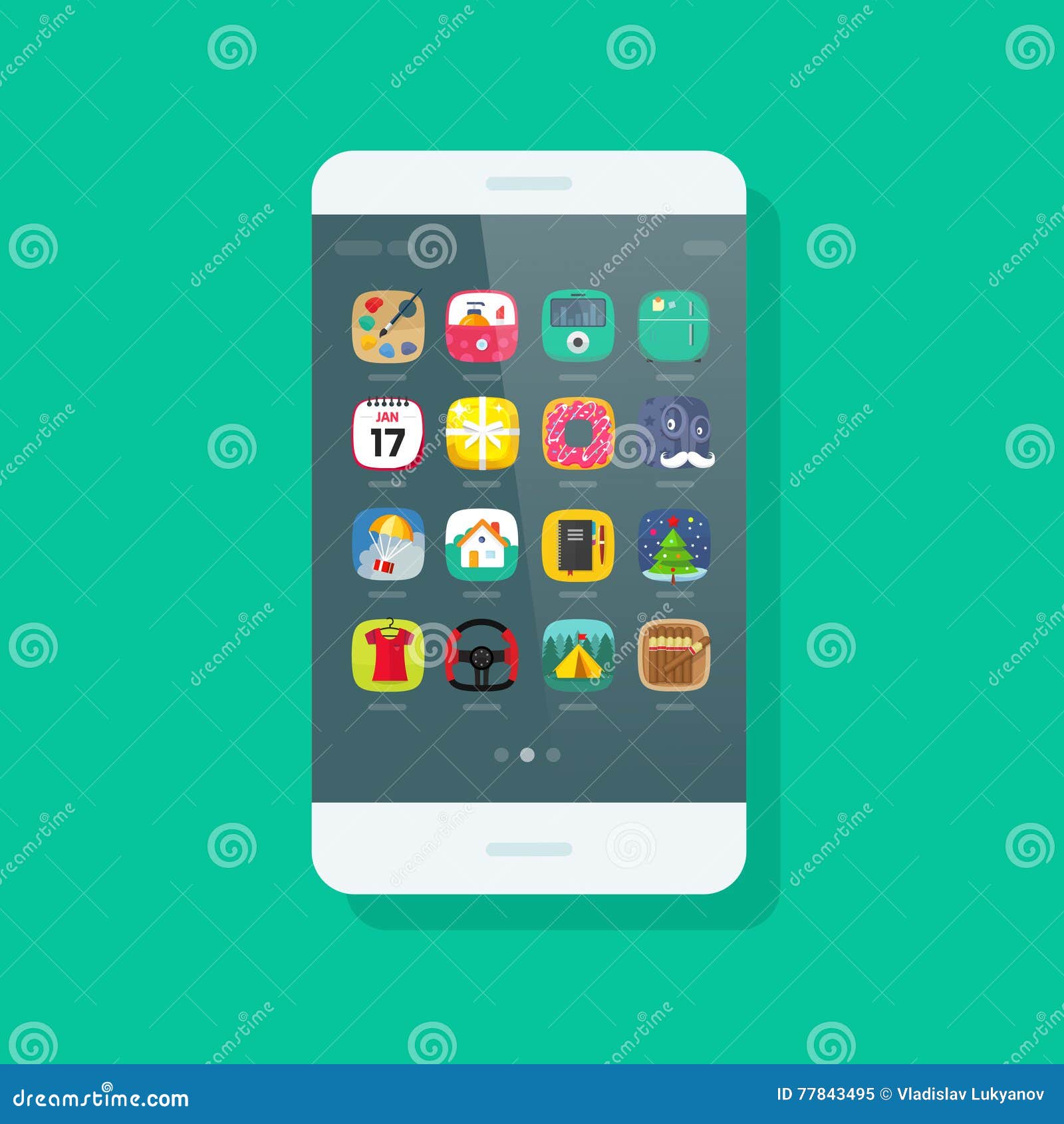 Vetor De Smartphone, Telefone Celular Com ícones Do App Na Tela ... Vetor De Smartphone, Telefone Celular Com ícones Do App Na Tela ...