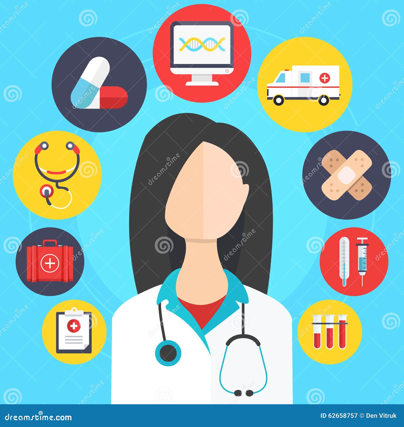 Vetor Do Conceito Da Medicina Ilustração do Vetor - Ilustração de fêmea ...