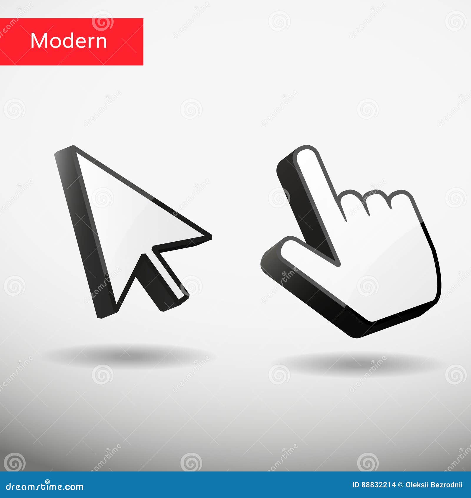 Vetor do cursor do rato 3d ilustração do vetor. Ilustração de preto ...