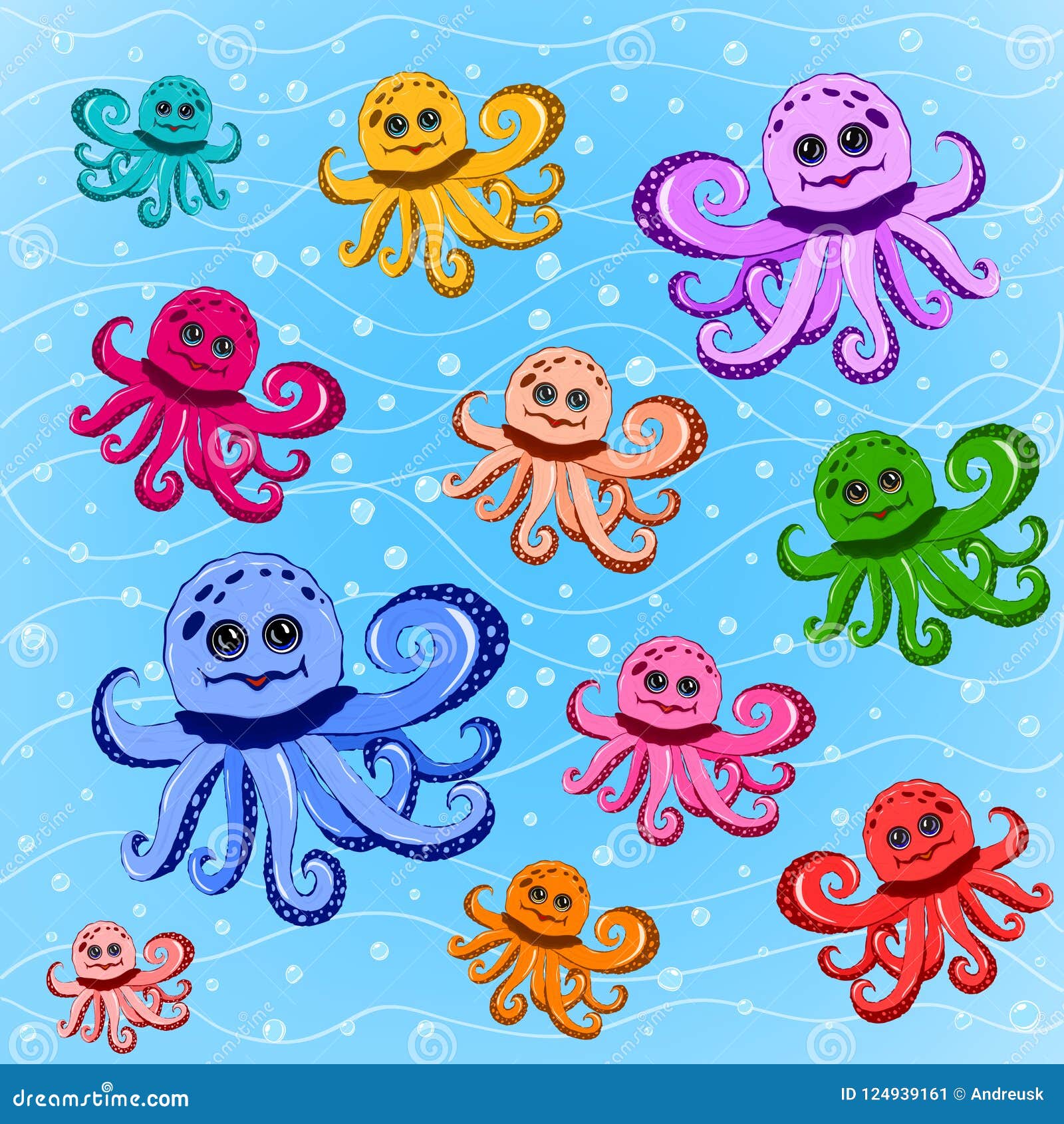 Vetor do fundo do polvo ilustração do vetor. Ilustração de isolado ...