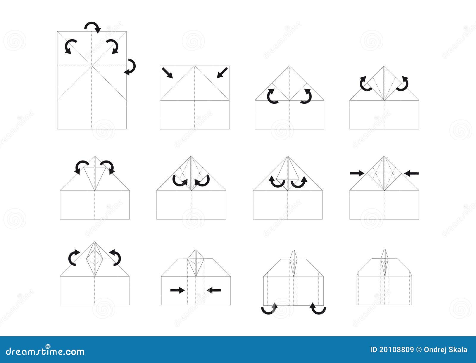 Vetor Do Origami Da Instrução Ilustração do Vetor - Ilustração de ...