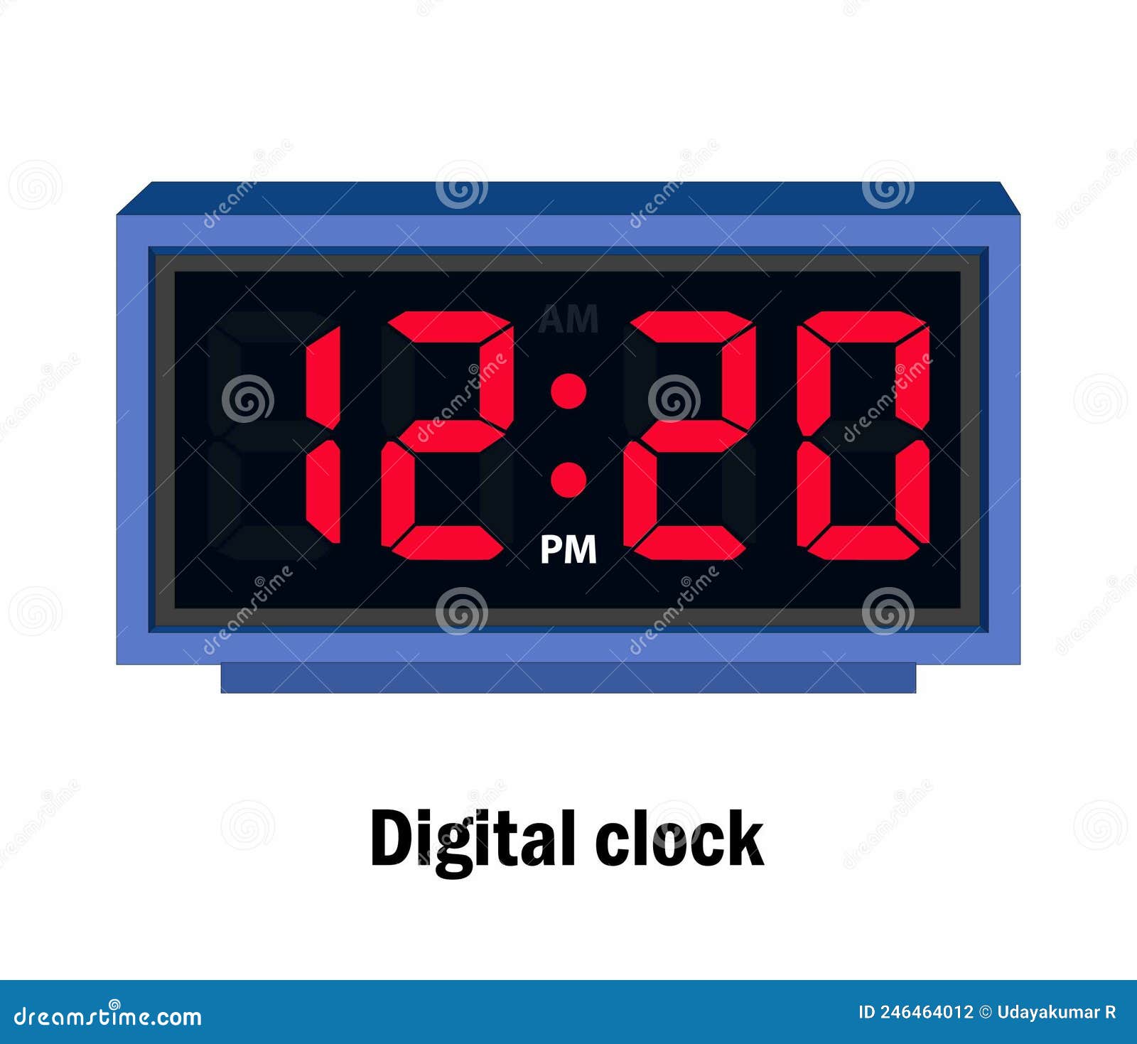 Vetor Do Relógio Digital 1220 Pm Ilustração do Vetor - Ilustração de ...