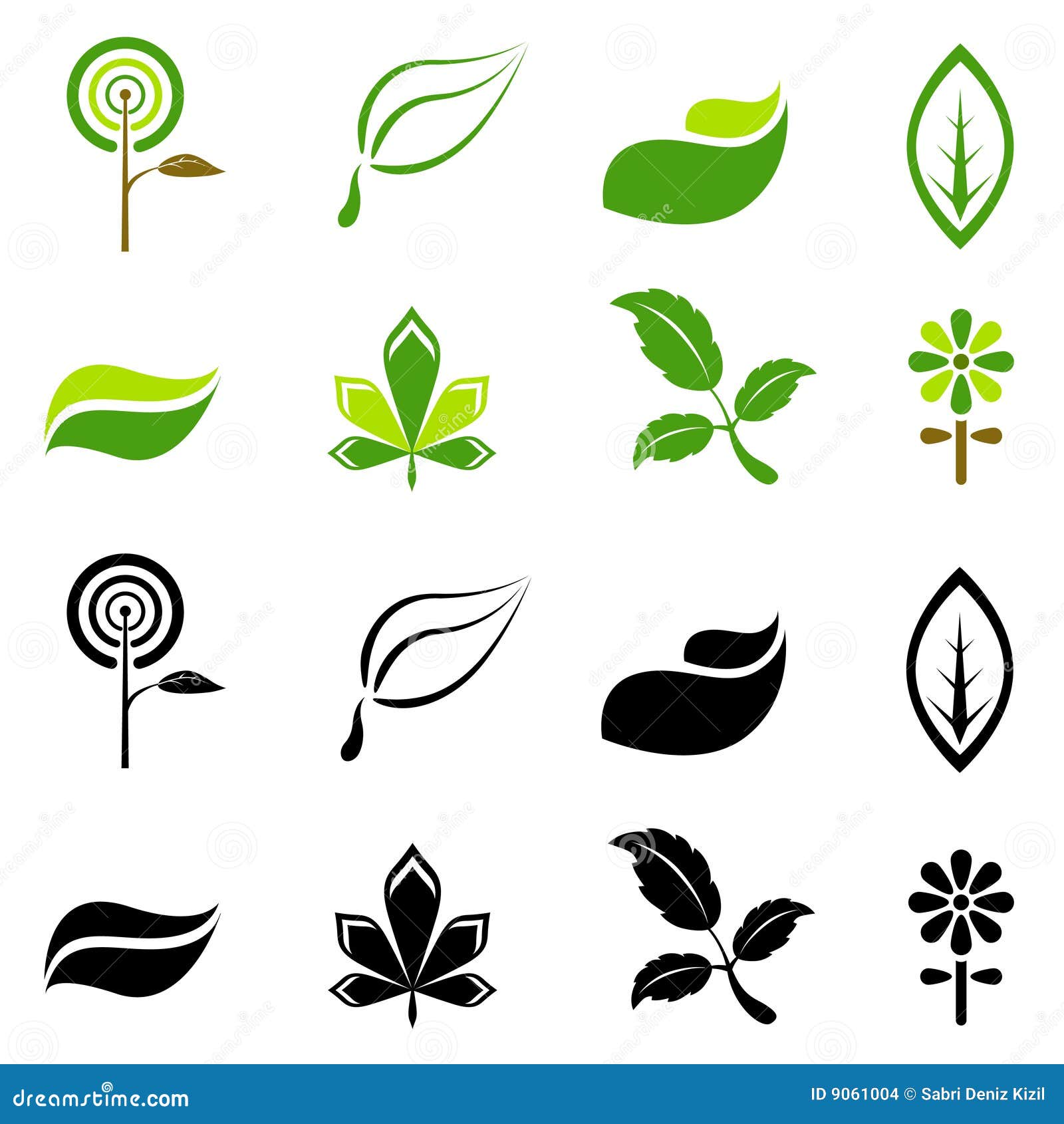 Vetor Dos Símbolos Da Natureza Ilustração do Vetor - Ilustração de flor ...