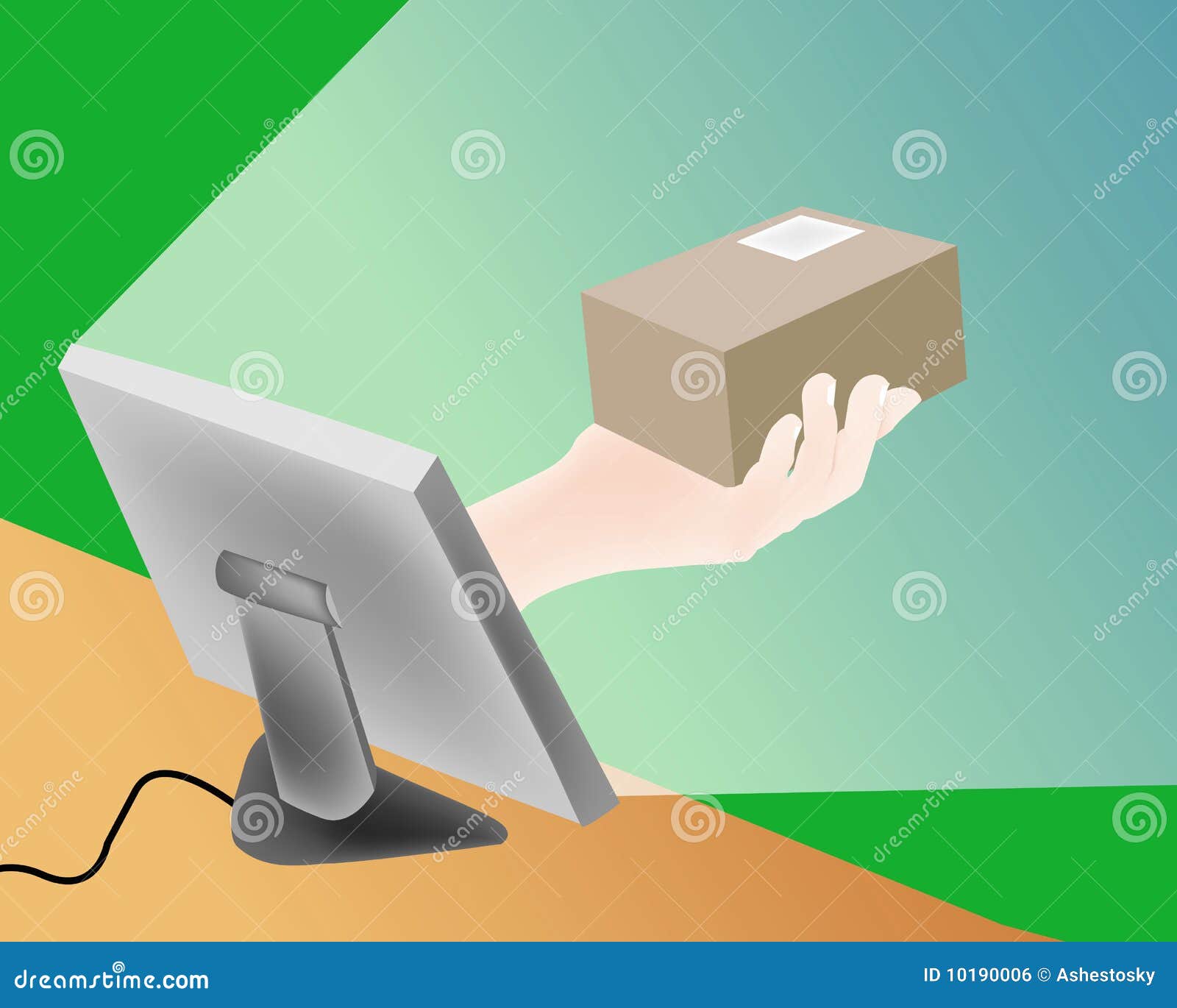 Vetor Em Linha Da Entrega Da Compra Ilustração do Vetor - Ilustração de ...