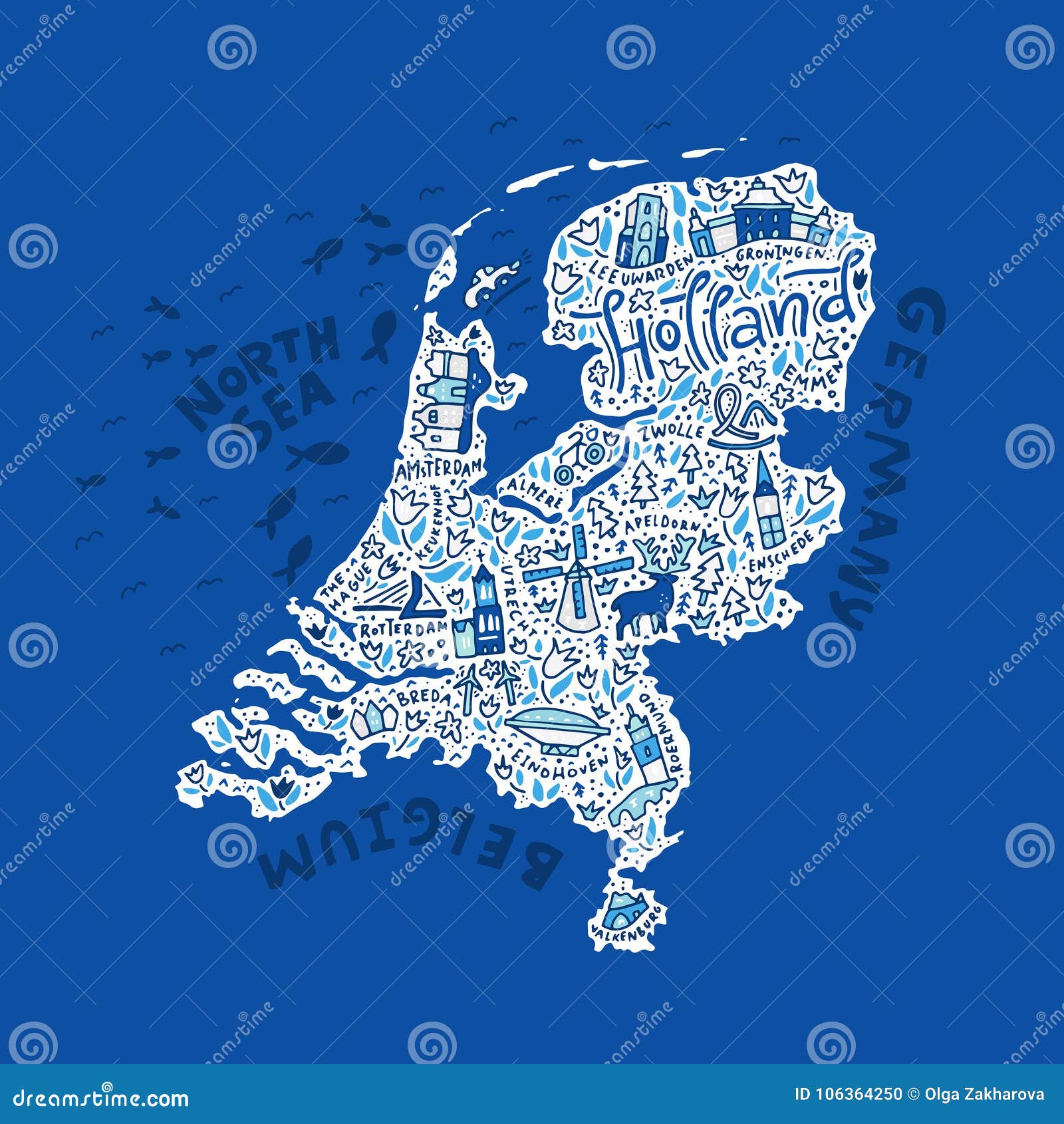 Vetor Holland Map ilustração do vetor. Ilustração de cartografia ...