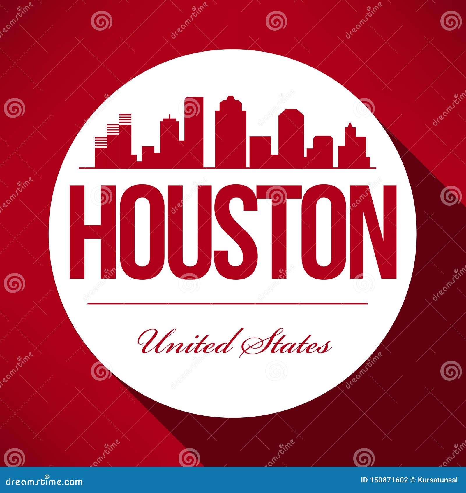 Vetor Houston Skyline Design Ilustração Stock - Ilustração de vetor ...