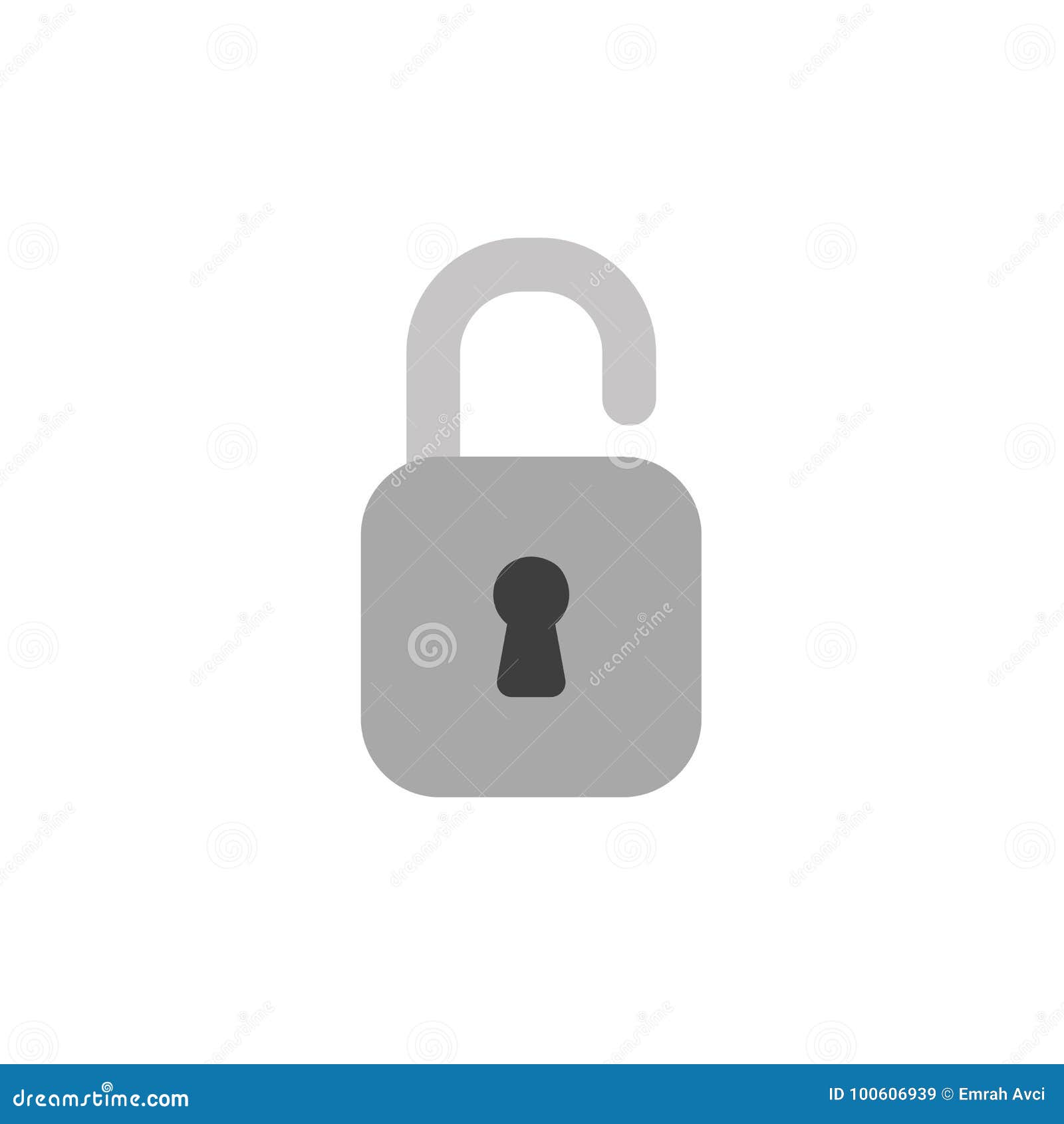 Vetor Liso Do Estilo Do Projeto Do Cadeado Aberto Ilustração do Vetor ...