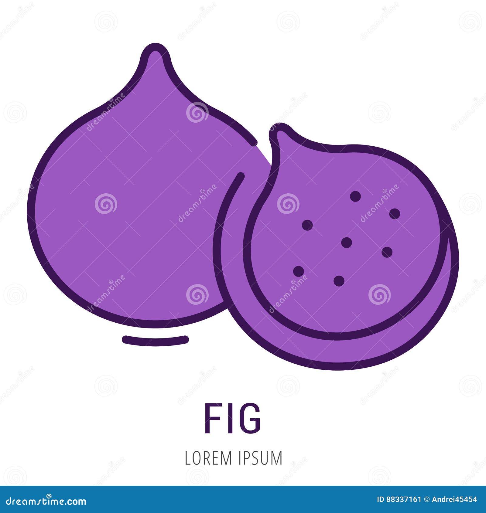 Vetor Logo Template Fig Simples Ilustração Stock - Ilustração de ...