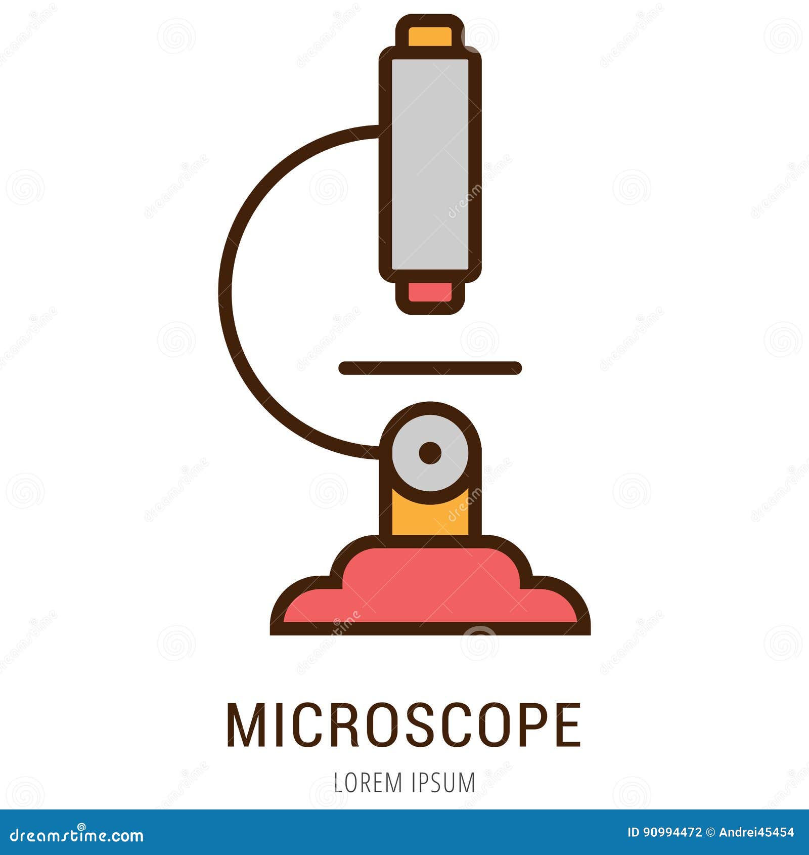 Vetor Logo Template Microscope Simples Ilustração Stock - Ilustração de ...