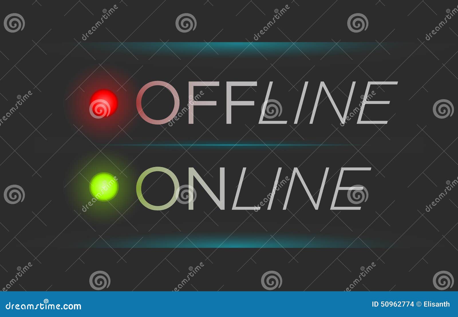 Vetor Off Line E Bandeira Em Linha Ilustração do Vetor - Ilustração de ...