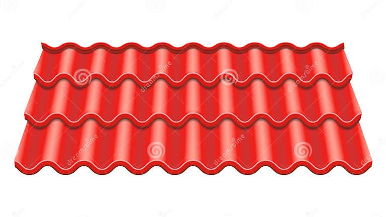 Vetor Ondulado Vermelho Da Telha Elemento Do Telhado Telhas Cerâmicas