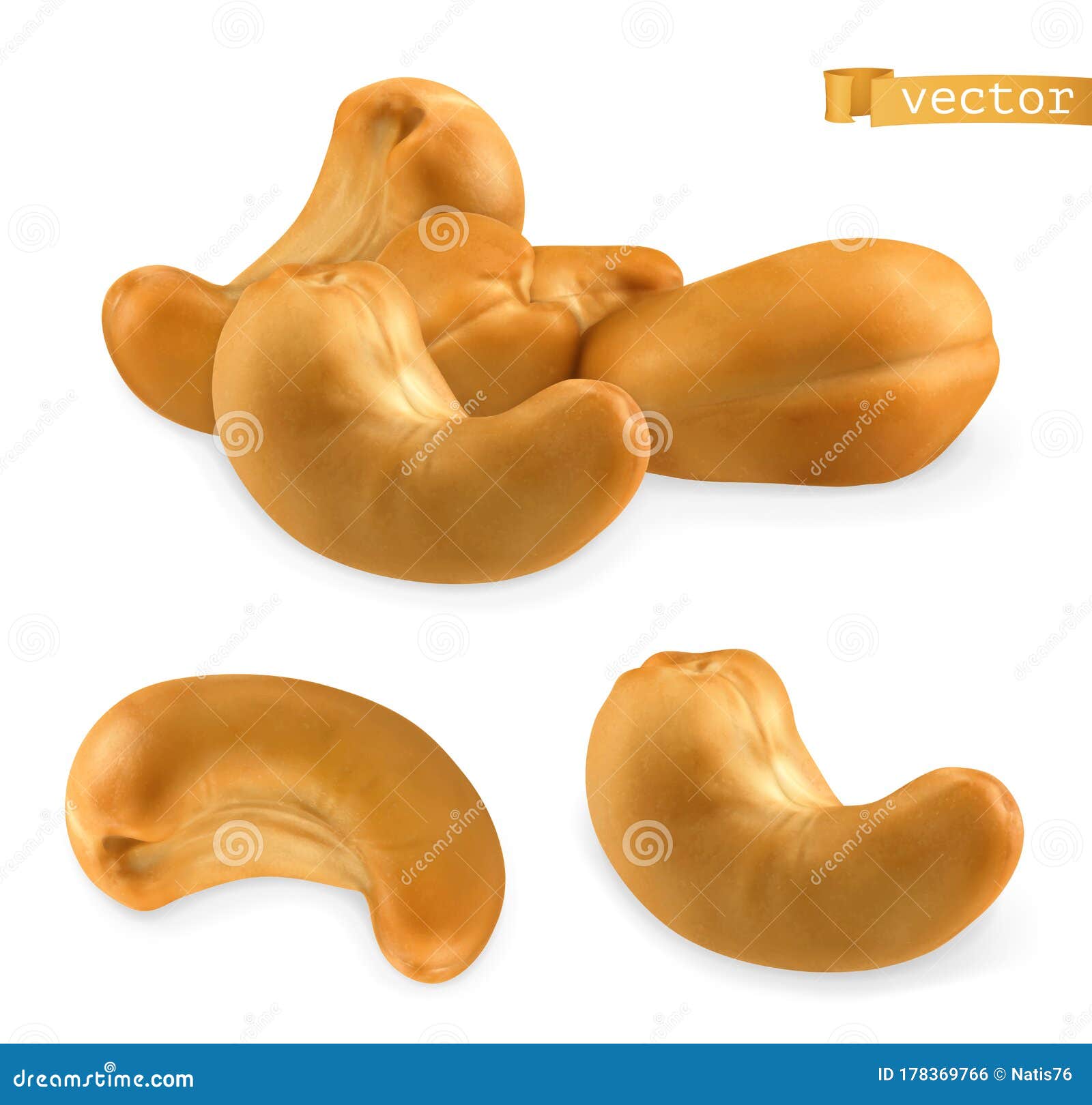 Vetor realista do caju 3d ilustração do vetor. Ilustração de vetor ...