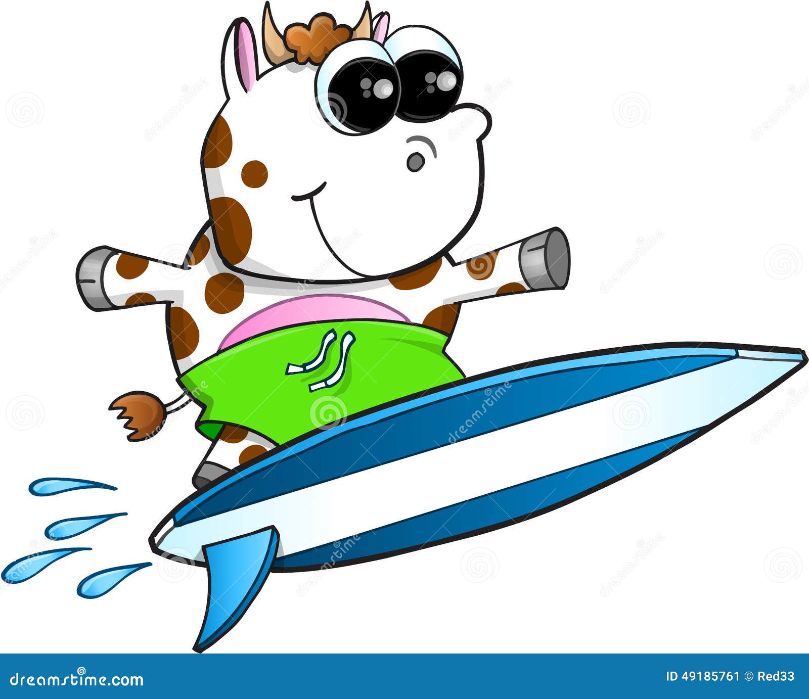 Vetor Surfando Feliz Da Vaca Ilustração do Vetor - Ilustração de vetor ...