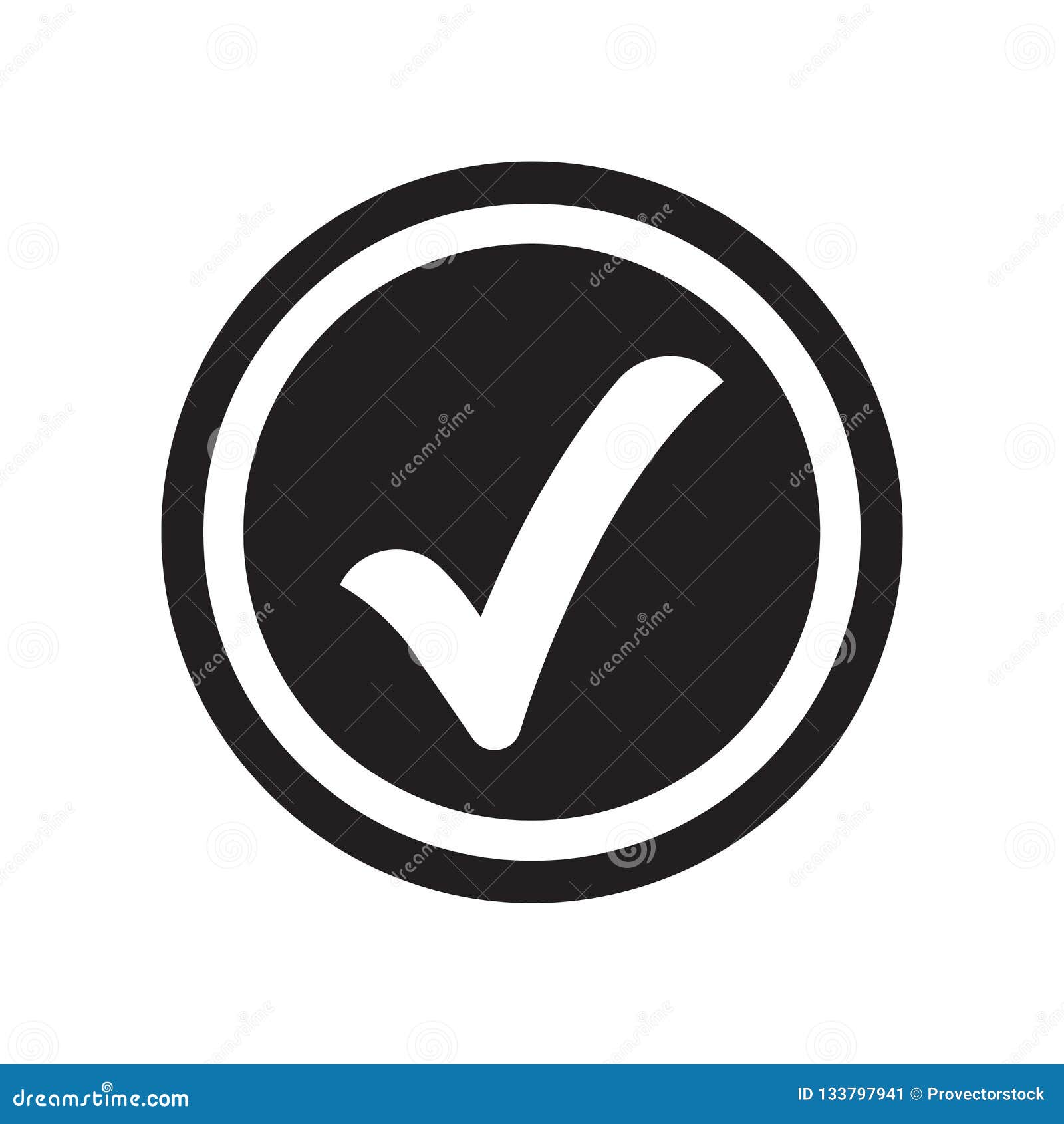 Vetor Verificado Do ícone Isolado No Fundo Branco, Sinal Verificado ...