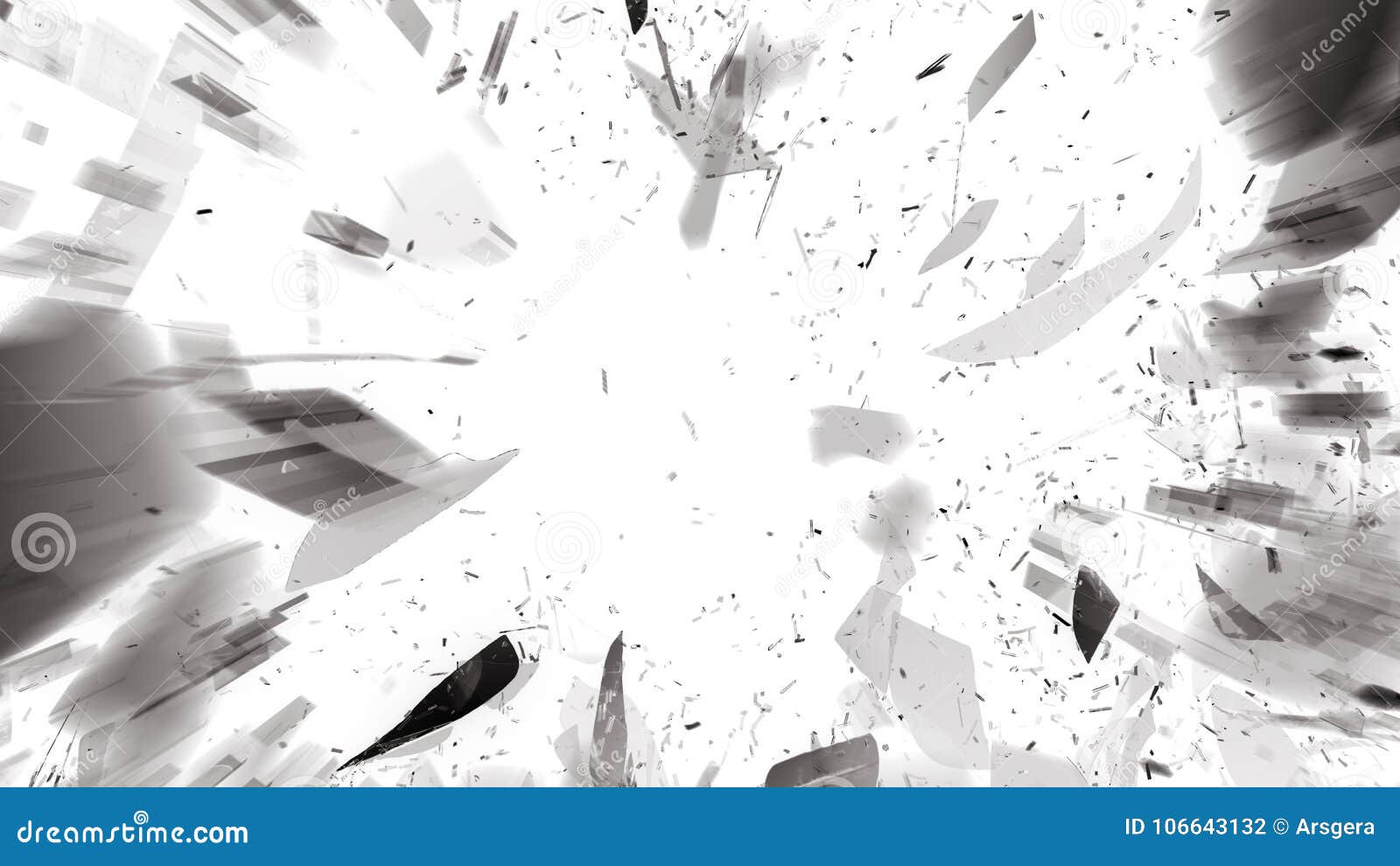 Vetro Destructed O Rotto Sul Nero Con Mosso Illustrazione di Stock ...