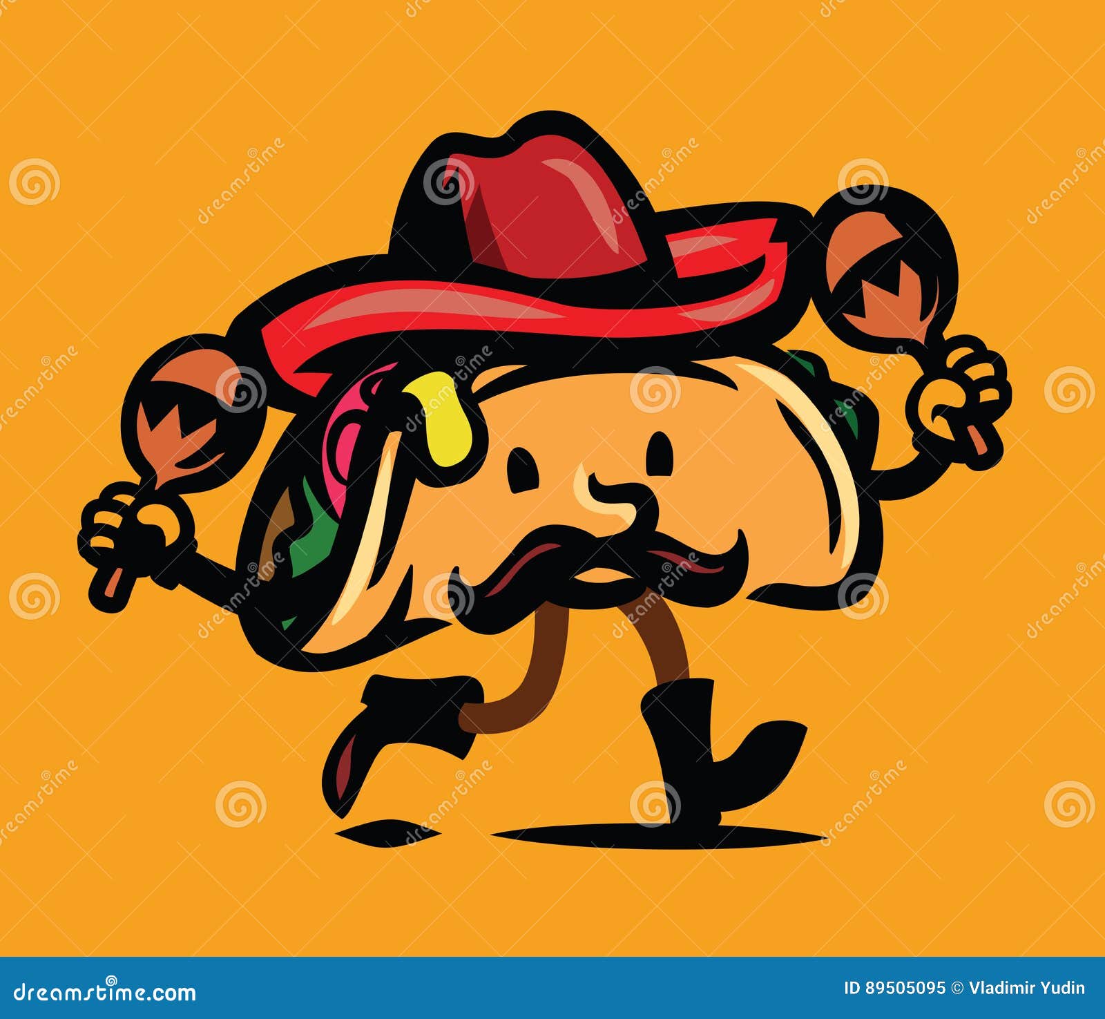 Vettore Del Dancing Del Taco Illustrazione Vettoriale - Illustrazione ...