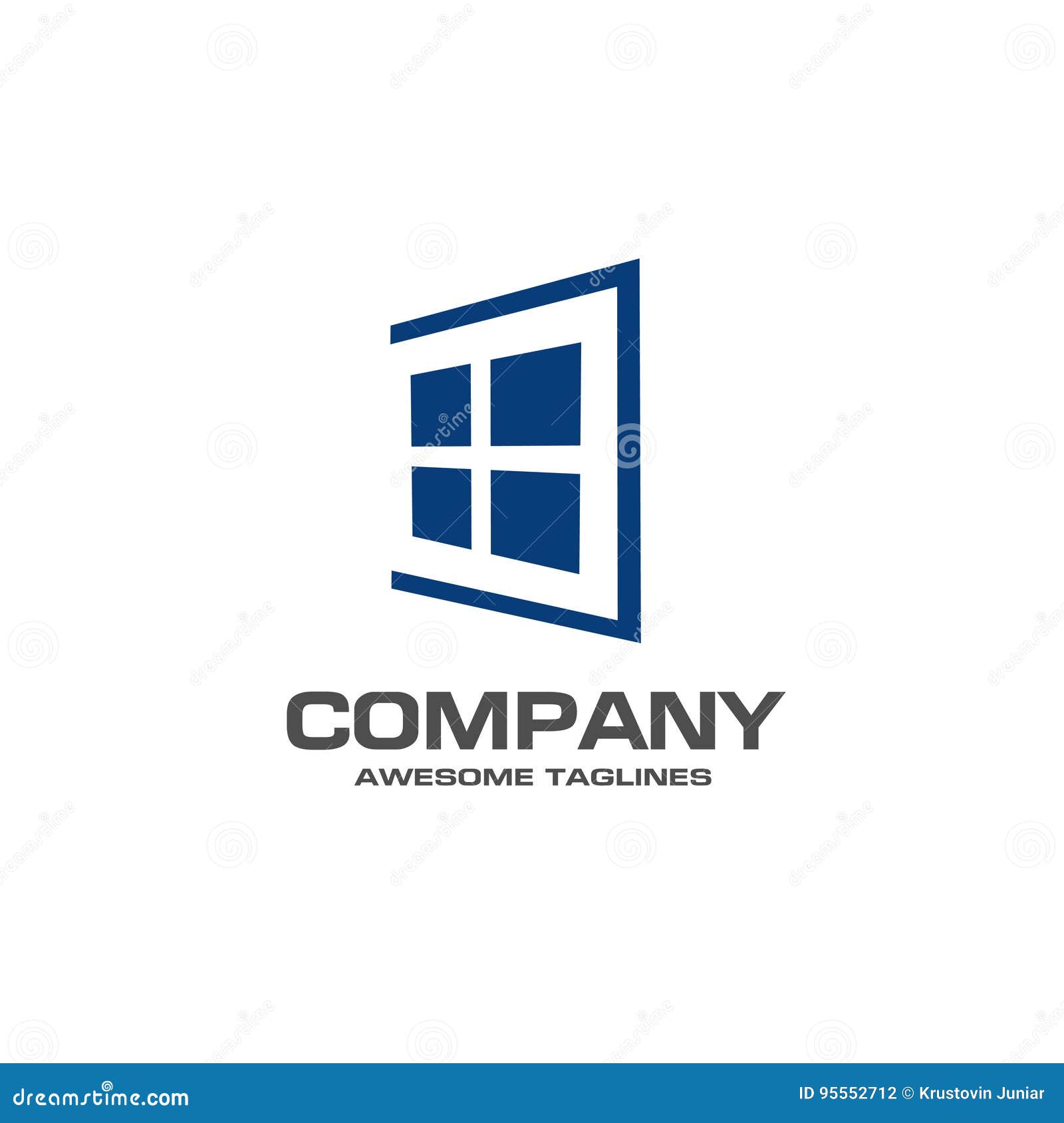 Vettore Del Modello Di Logo Della Finestra Illustrazione Vettoriale ...