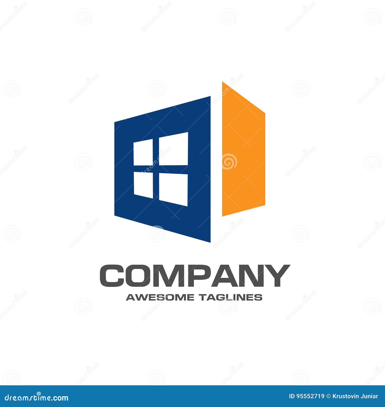 Vettore Del Modello Di Logo Della Finestra Illustrazione Vettoriale ...
