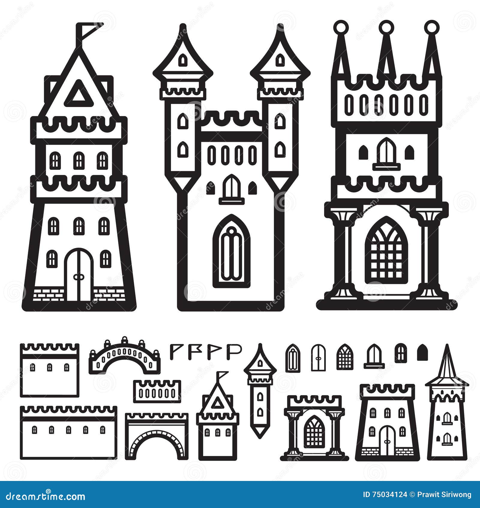 Vettore Dell'annata Del Castello Illustrazione Vettoriale ...