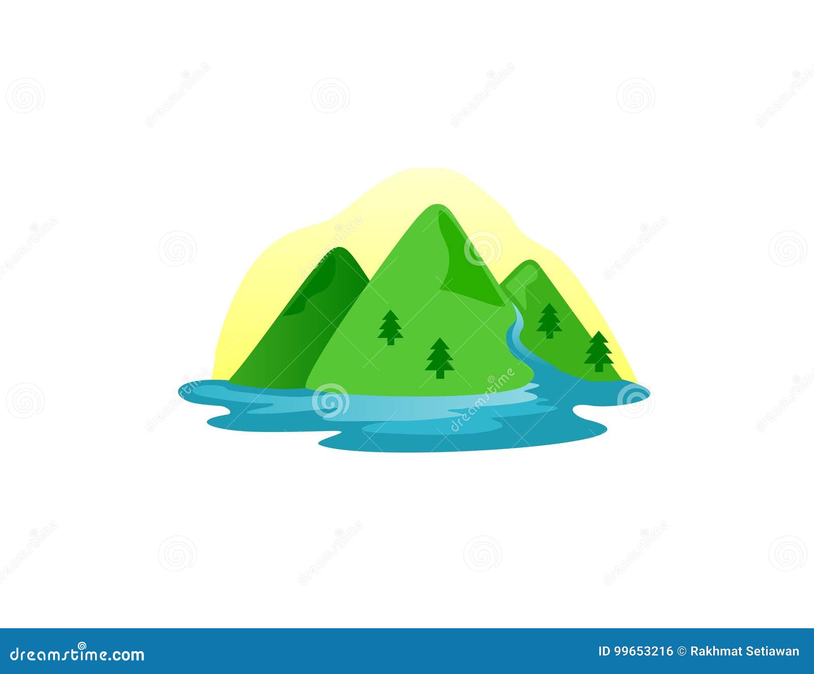Vettore Della Collina Della Montagna Illustrazione Vettoriale ...