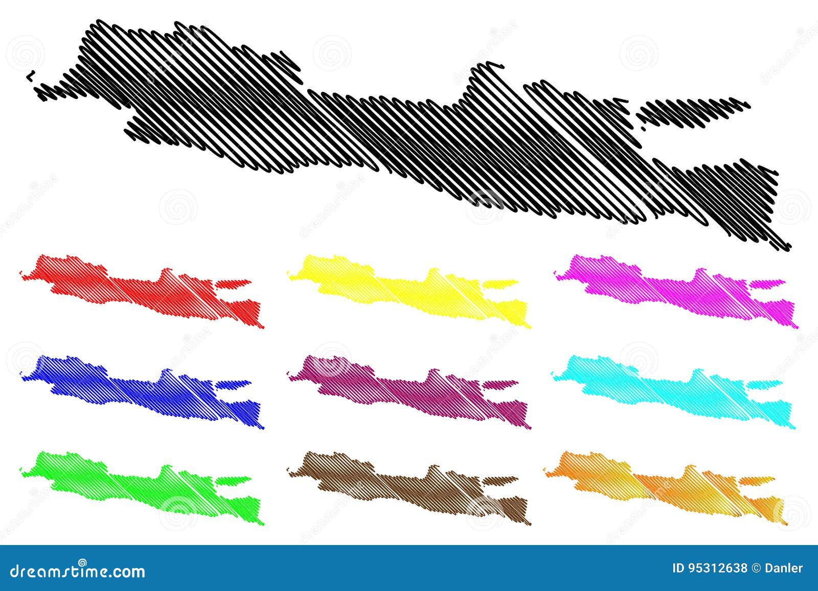 Vettore Della Mappa Dell'isola Di Java Illustrazione Vettoriale ...