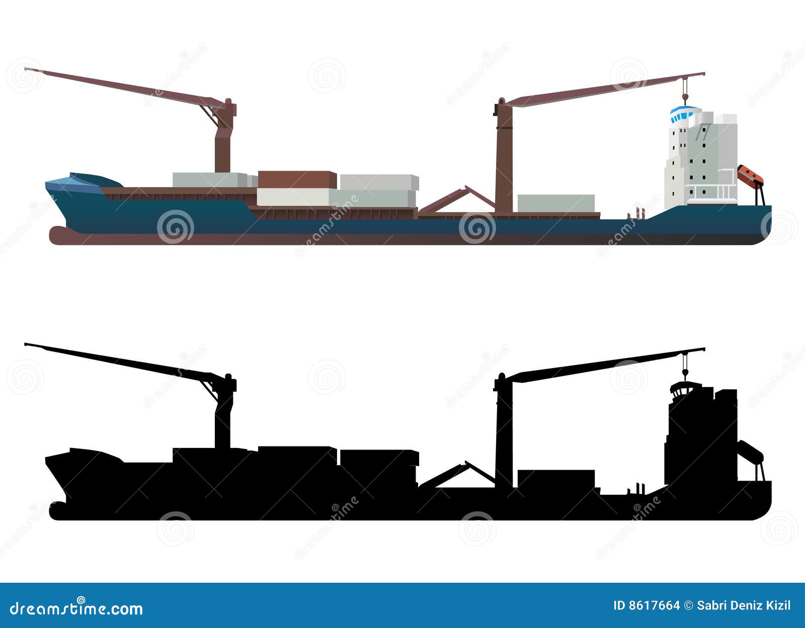 Vettore Della Nave Porta-container Illustrazione Vettoriale ...