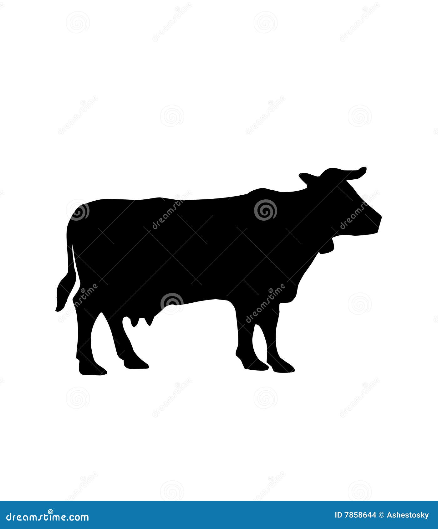 Vettore Della Siluetta Della Mucca Illustrazione Vettoriale ...