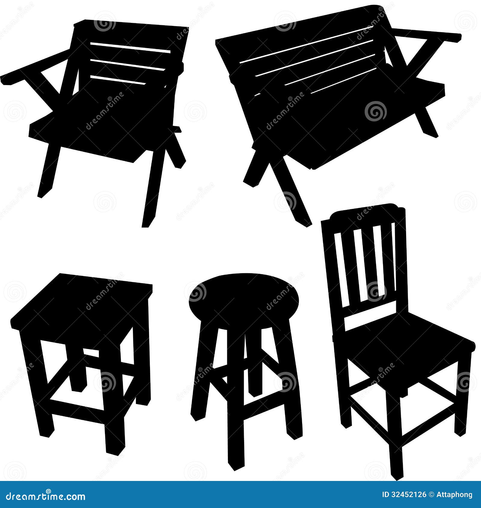 Vettore Della Siluetta Della Sedia Illustrazione Vettoriale ...