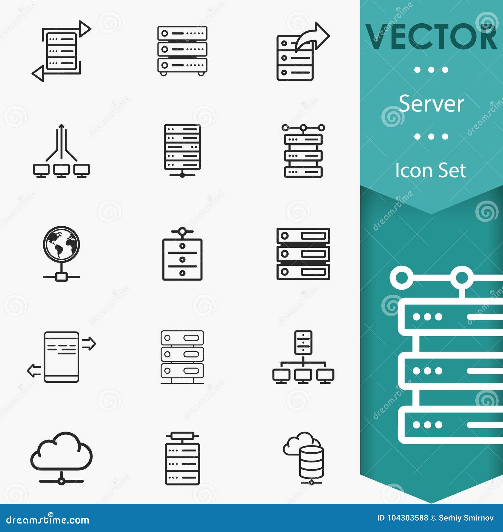 Vettore Delle Icone Del Server Illustrazione Vettoriale - Illustrazione ...