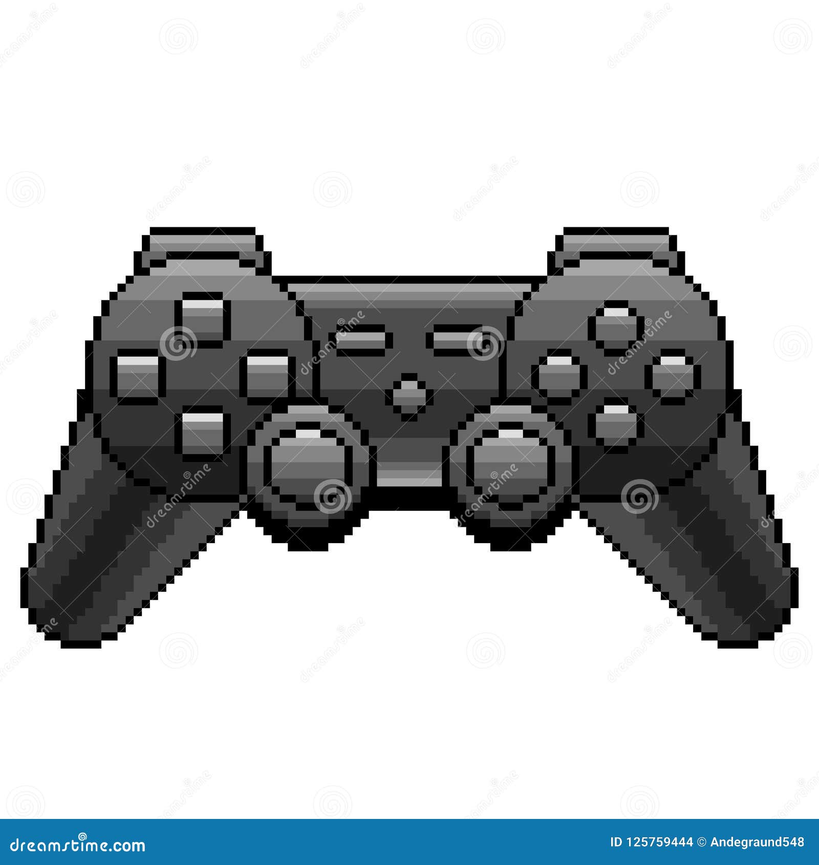 Vettore Isolato Dettagliato Console Nera Del Gioco Del Pixel ...