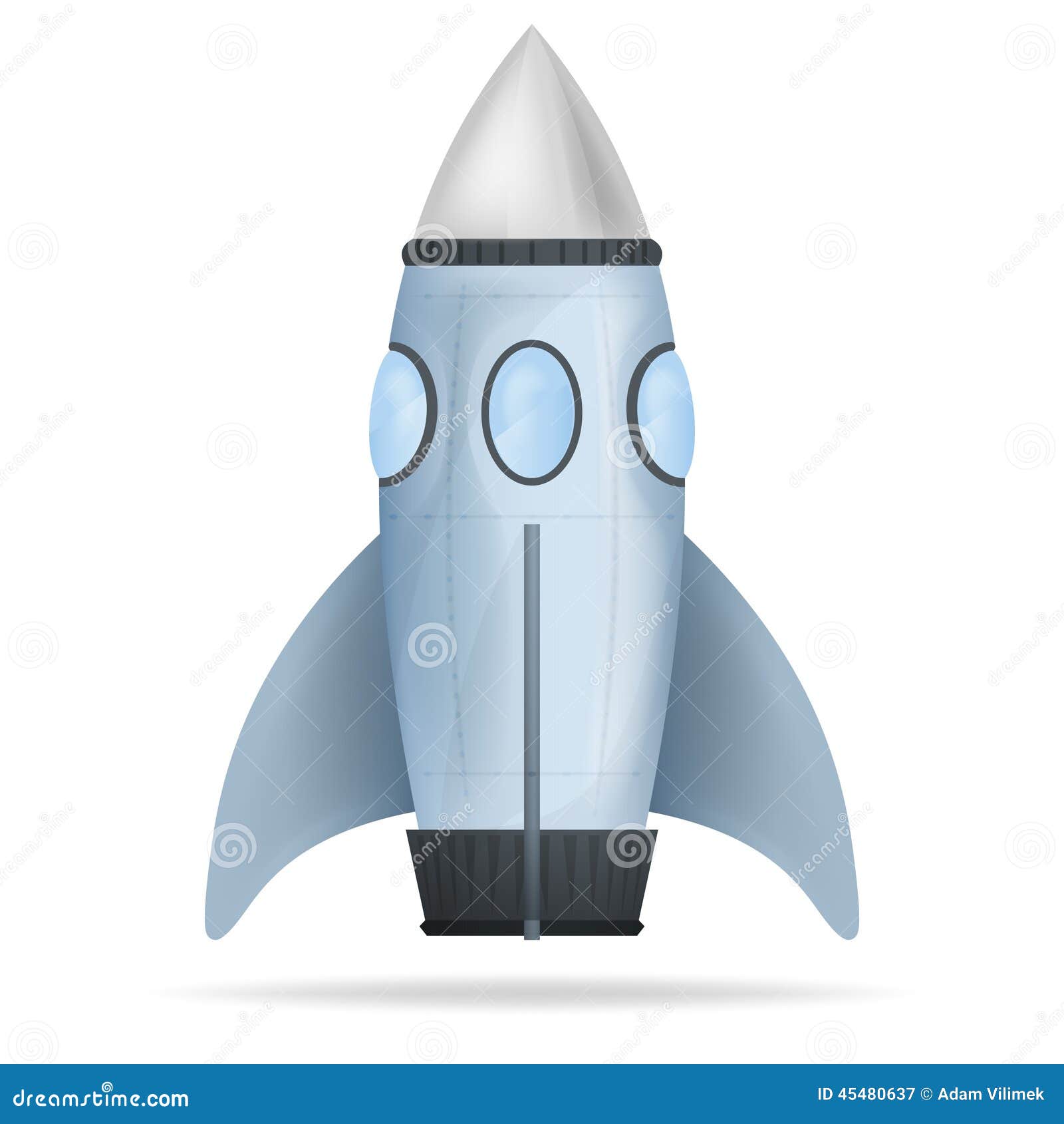 Vettore Isolato Razzo Diritto Blu Illustrazione Vettoriale ...