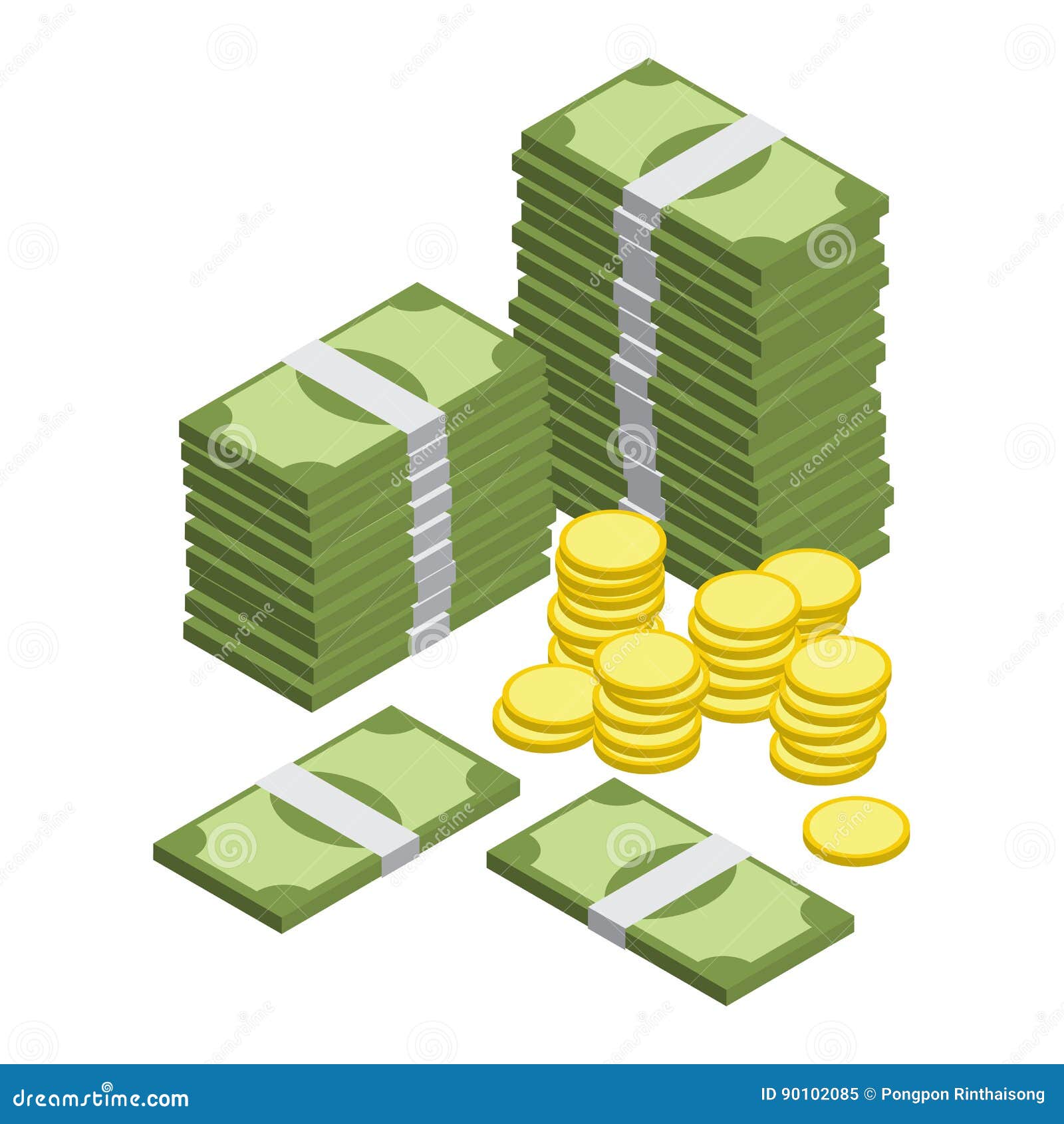 Vettore Isometrico Dei Soldi Illustrazione Vettoriale - Illustrazione ...