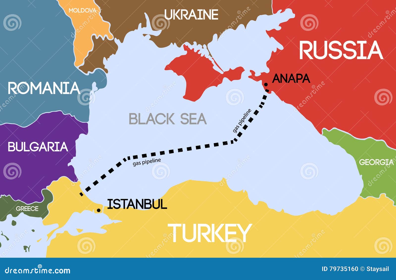 Vettore Mappa Schematica Della Conduttura Subacquea Illustrazione ...