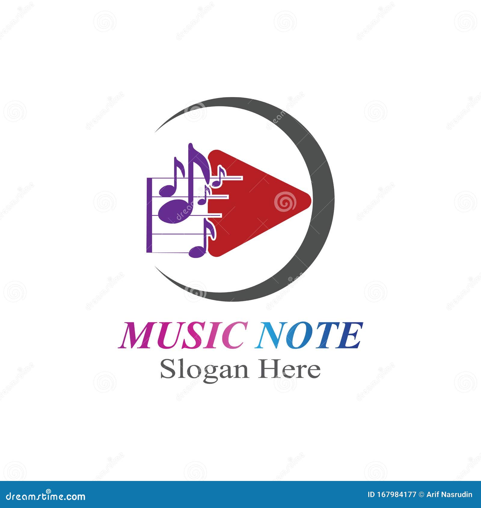 Vettore Modello Creativo Logo Logo Nota Musica Illustrazione di Stock ...