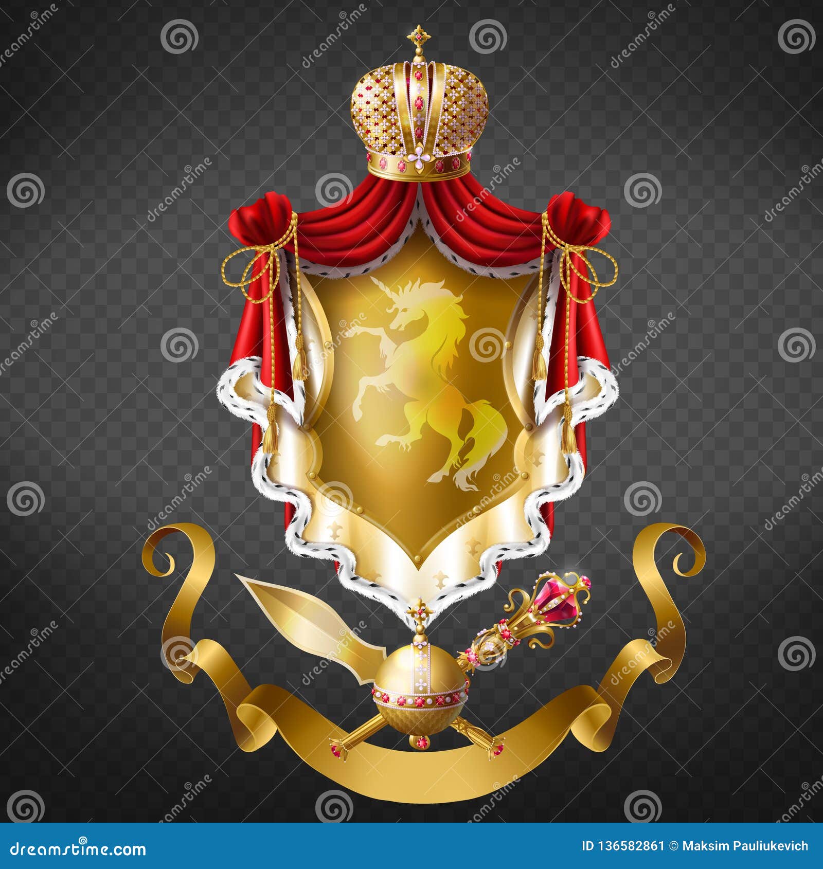 Vettore Realistico Medievale Della Stemma 3d Del Righello Illustrazione ...