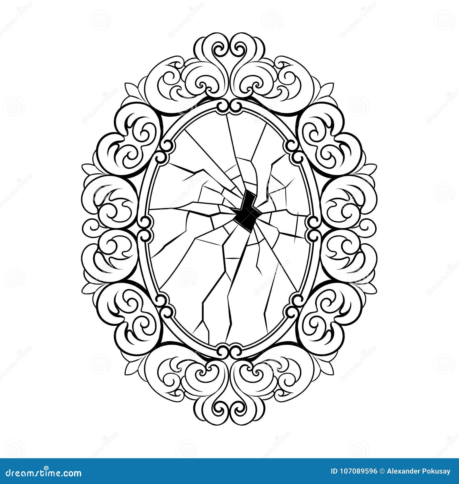 Vettore Rotto Del Libro Da Colorare Dello Specchio Illustrazione ...